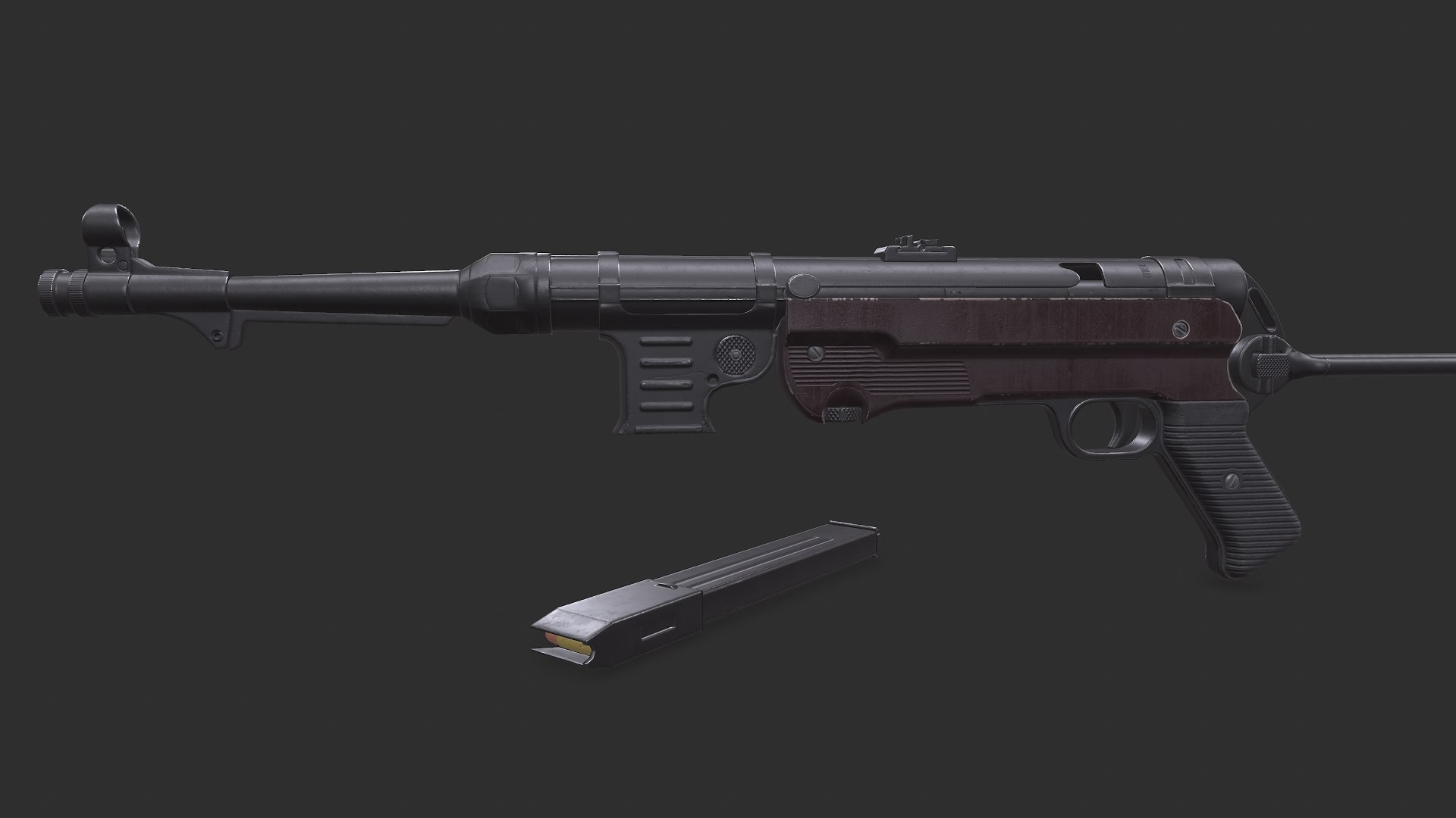 Free 3D MP 40 Submachine Gun Low-poly PBR - TurboSquid 2146744