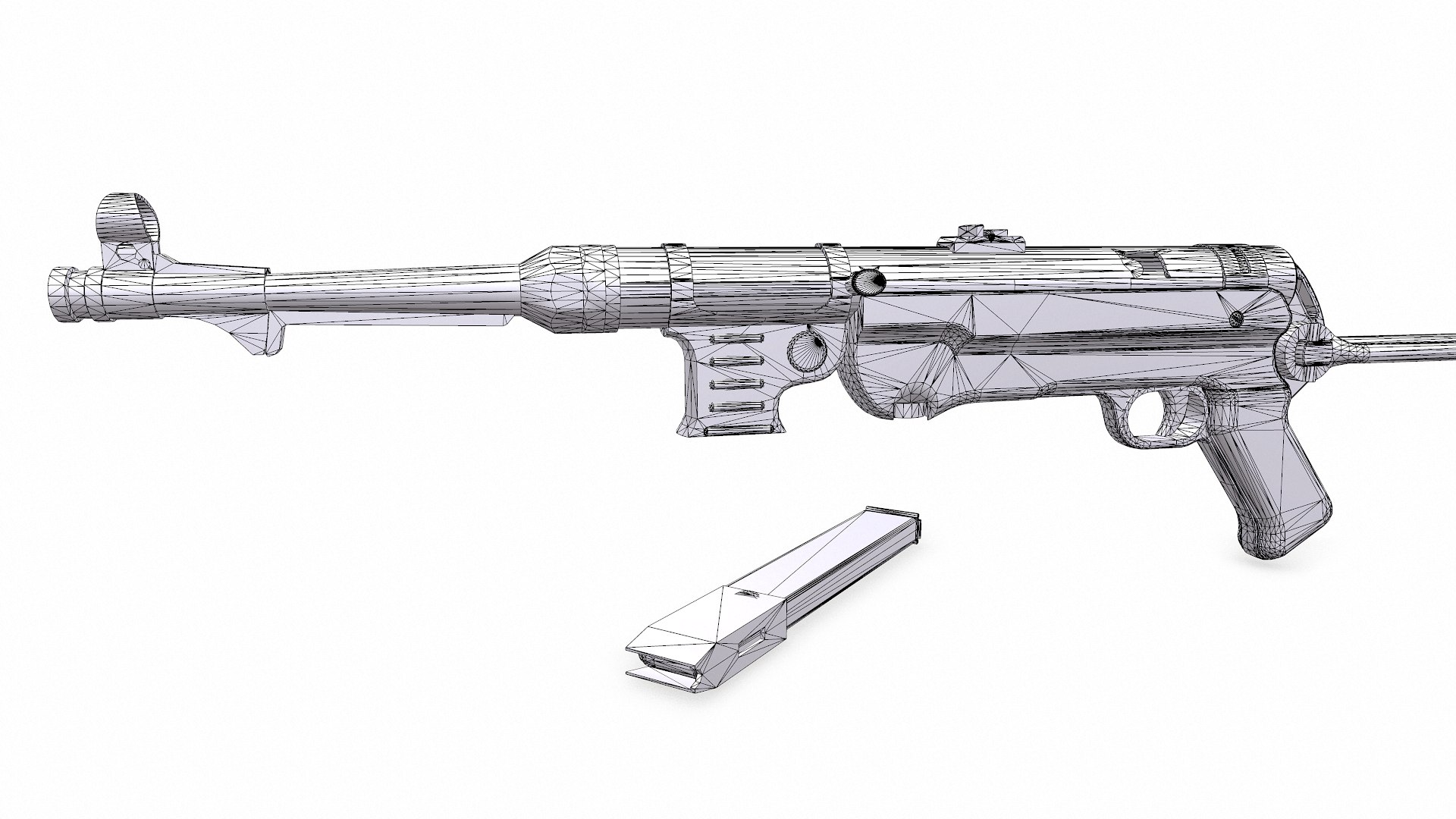 Free 3D MP 40 Submachine Gun Low-poly PBR - TurboSquid 2146744