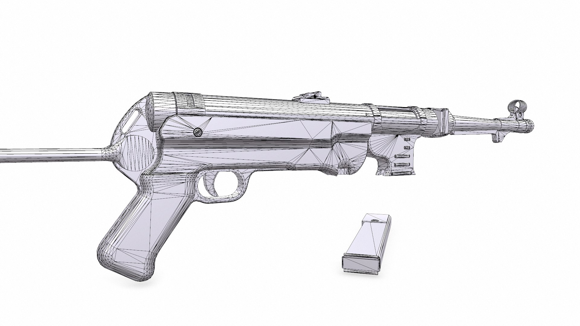 Free 3D MP 40 Submachine Gun Low-poly PBR - TurboSquid 2146744