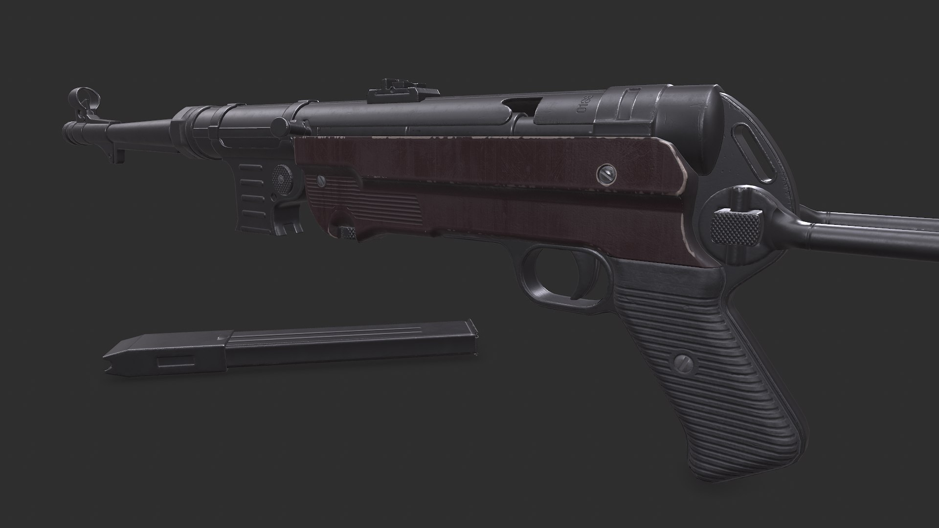 Free 3D MP 40 Submachine Gun Low-poly PBR - TurboSquid 2146744