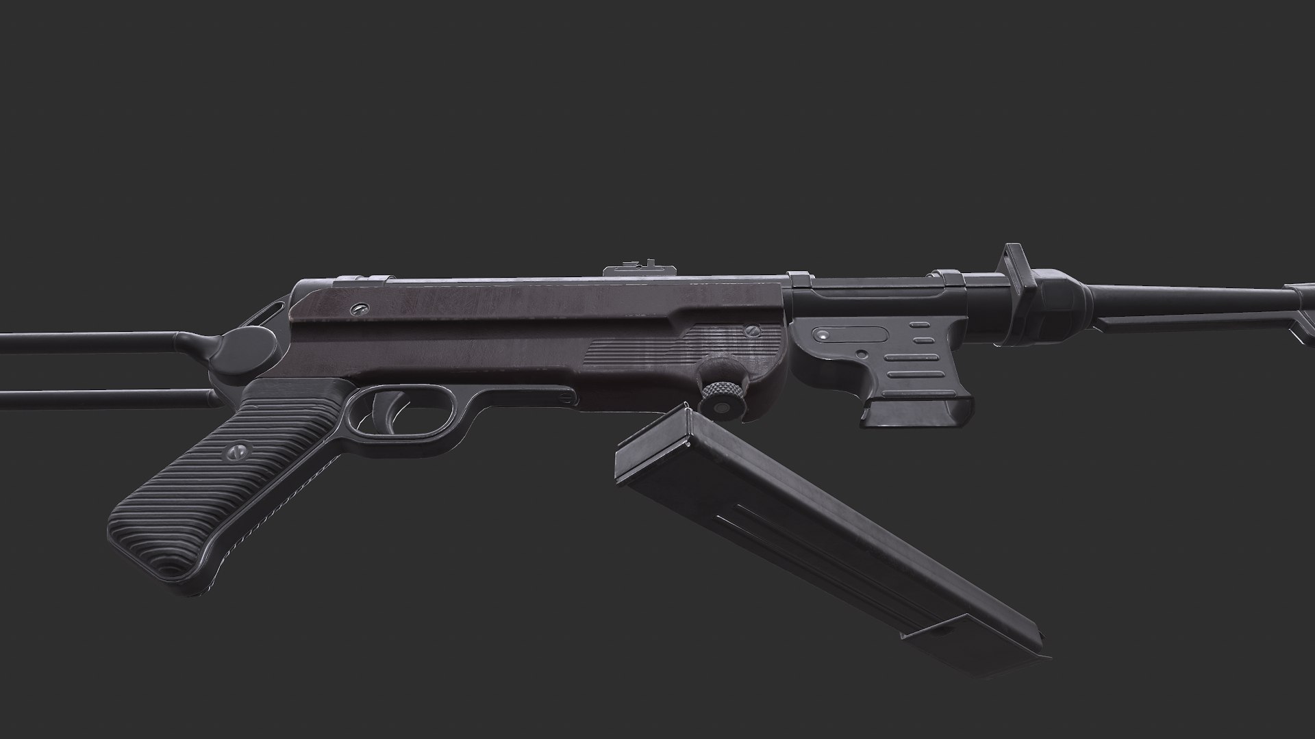 Free 3D MP 40 Submachine Gun Low-poly PBR - TurboSquid 2146744