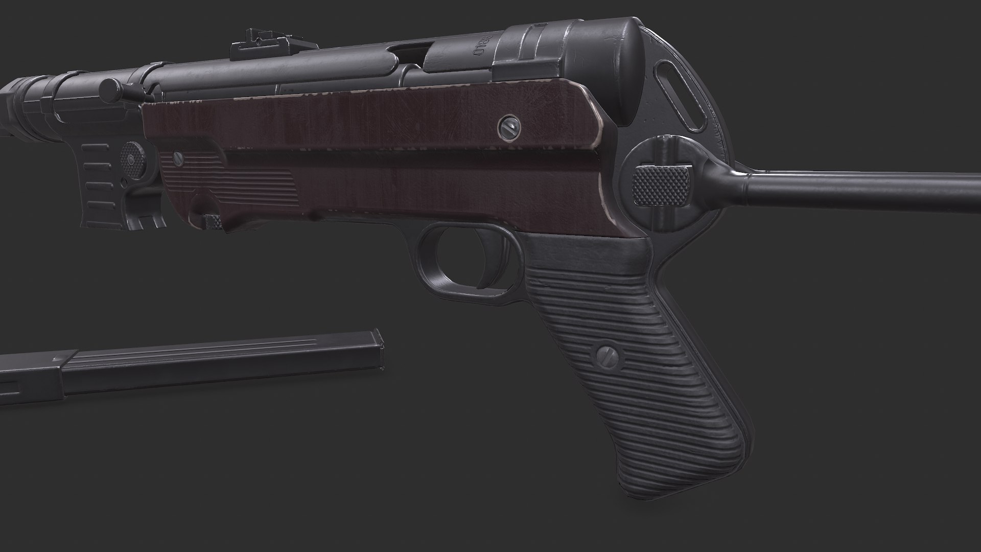 Free 3D MP 40 Submachine Gun Low-poly PBR - TurboSquid 2146744