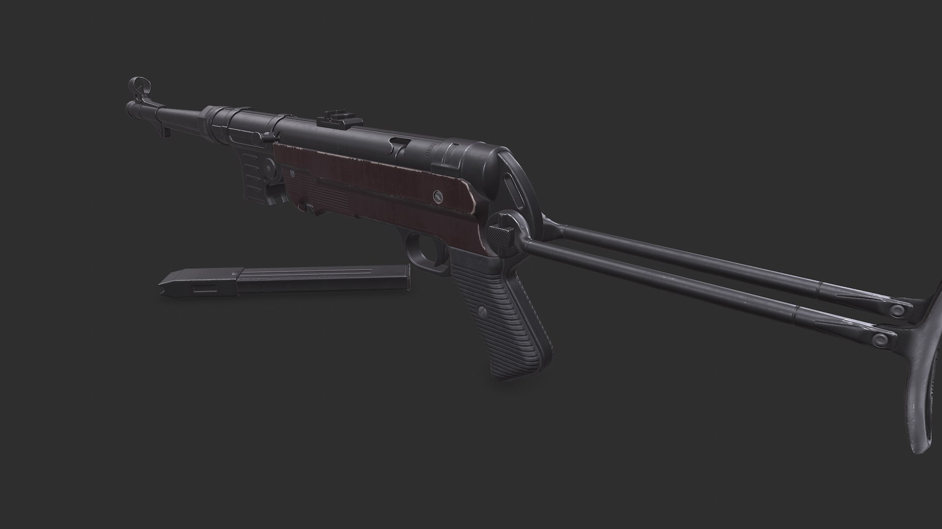 Free 3D MP 40 Submachine Gun Low-poly PBR - TurboSquid 2146744