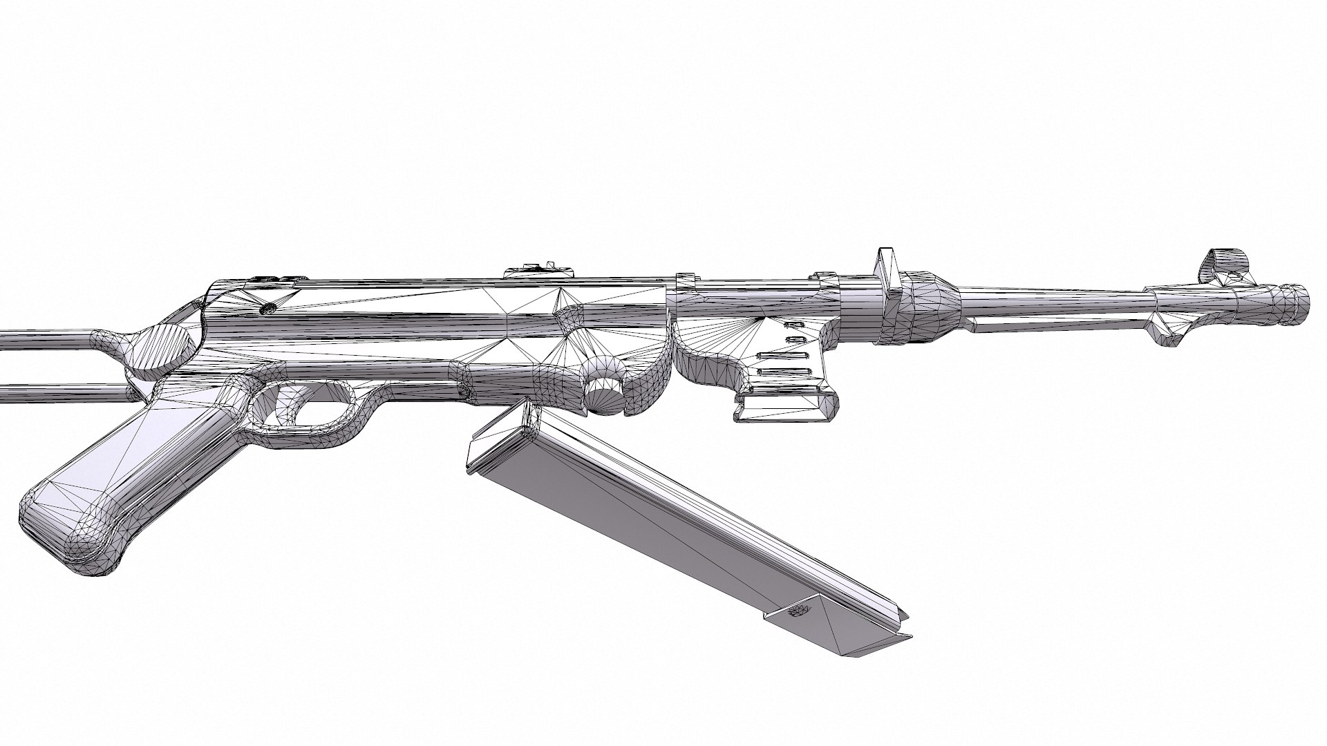 Free 3D MP 40 Submachine Gun Low-poly PBR - TurboSquid 2146744