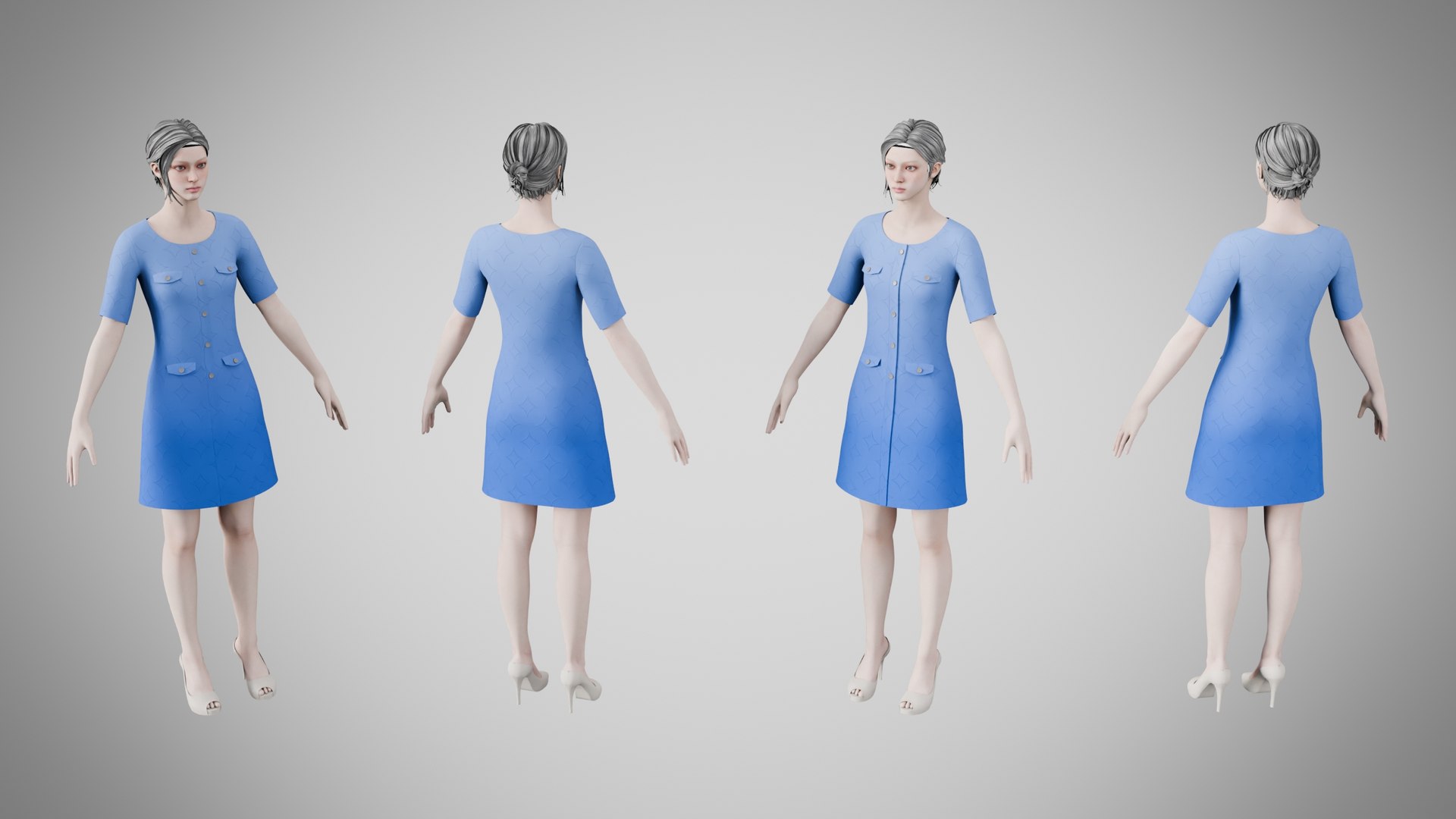 Dress 37 Little Boy Blue With Design 3D Model - TurboSquid 2519810