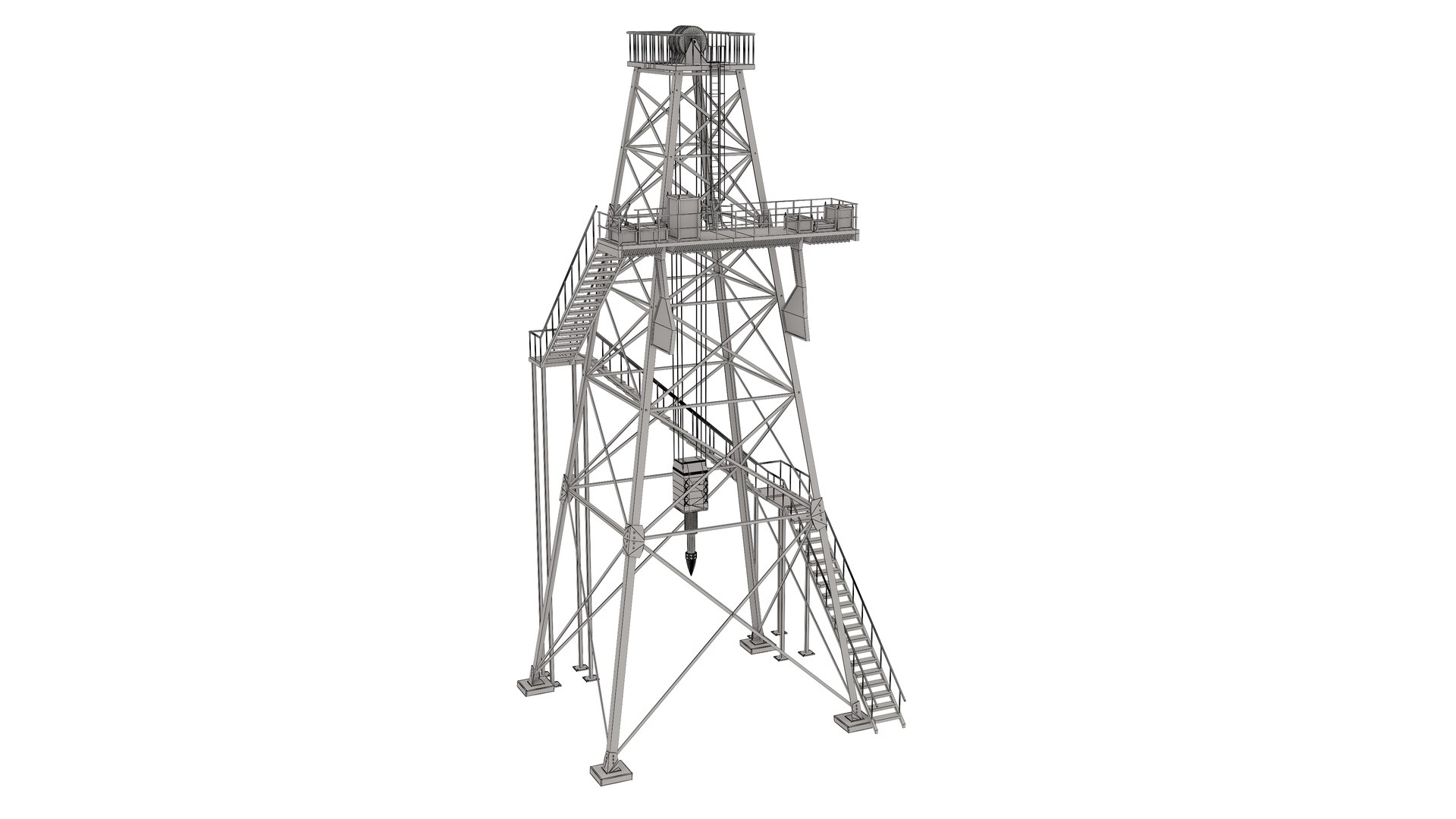 Drilling Rig 3D Model - TurboSquid 2206729