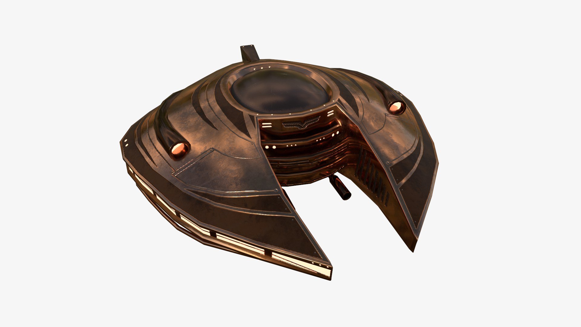 3D Alien Spaceship UFO D06 Copper - Sci Fi Spacecraft Design model ...