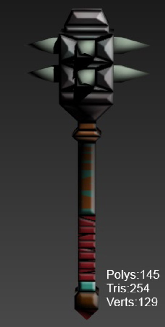 Medieval Weapons Mace Sword 3d Model