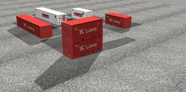 container teu 20ft 3d 3ds