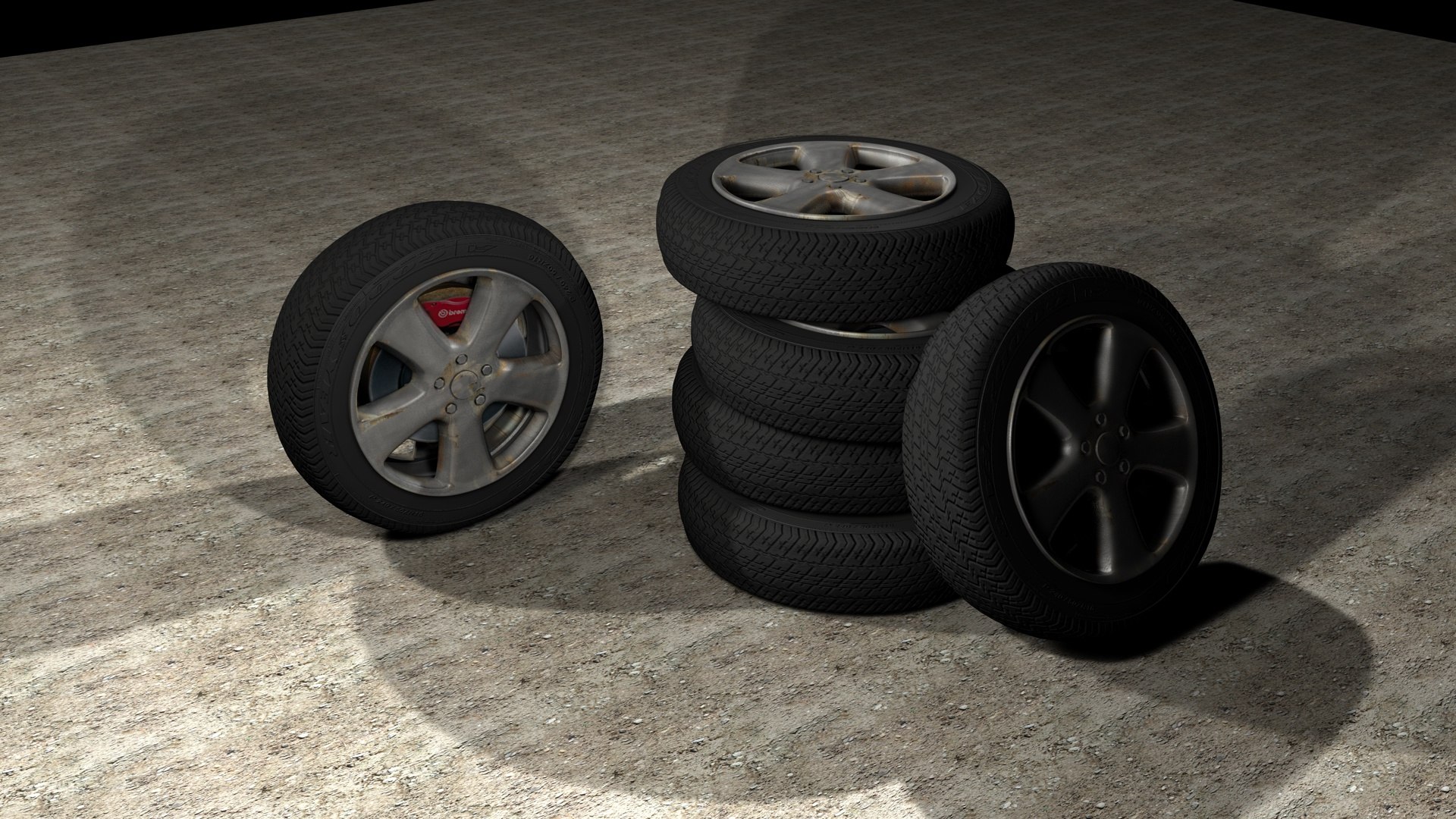 3d Generic Car Tire Rim Model