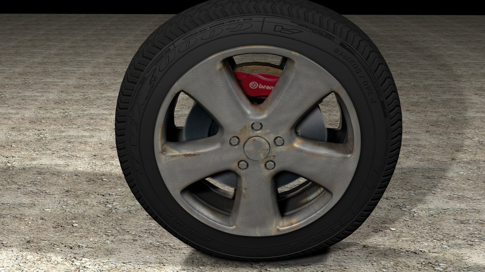 3d Generic Car Tire Rim Model
