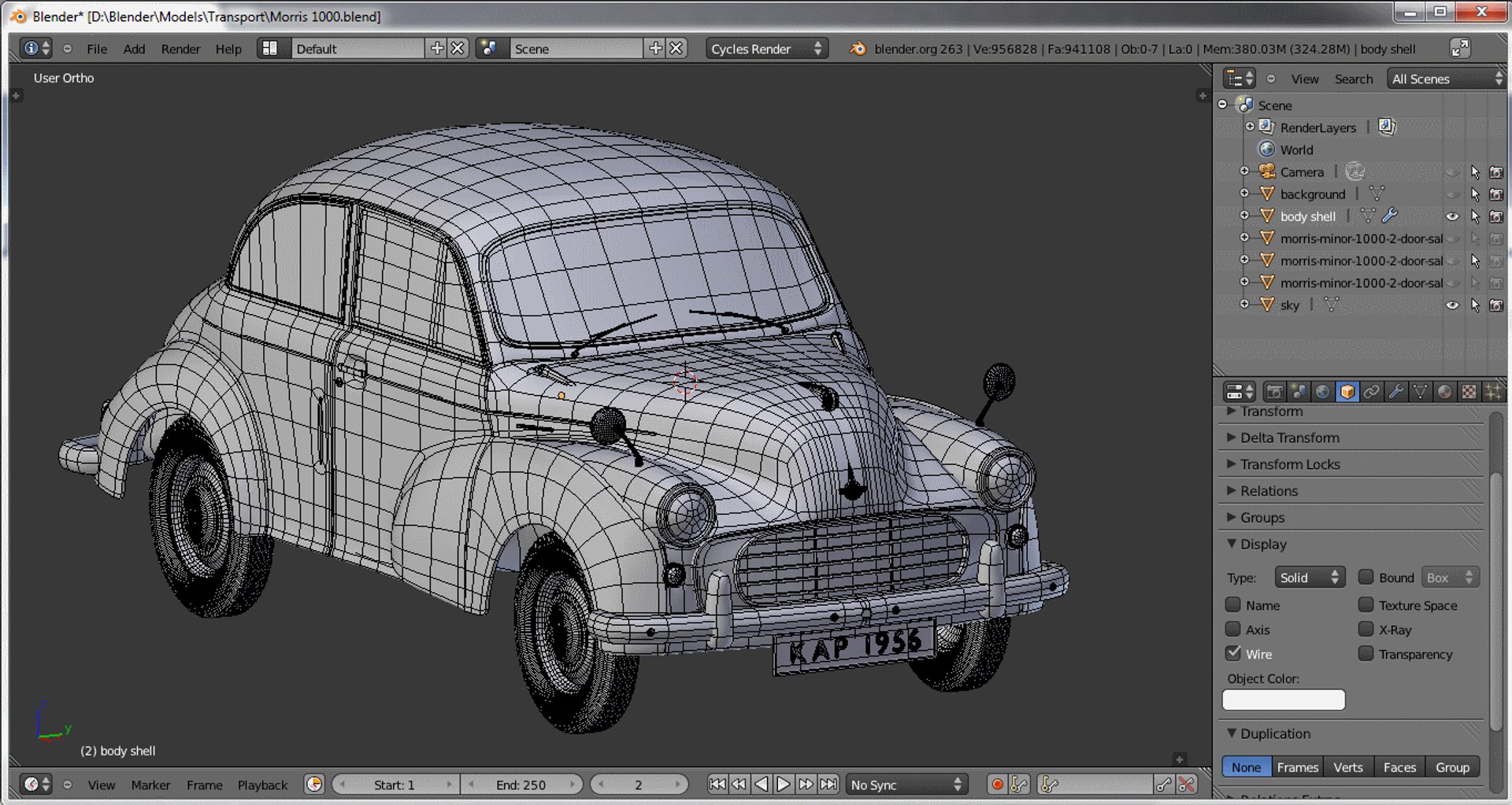 Morris Minor 1000 - 3d Blend