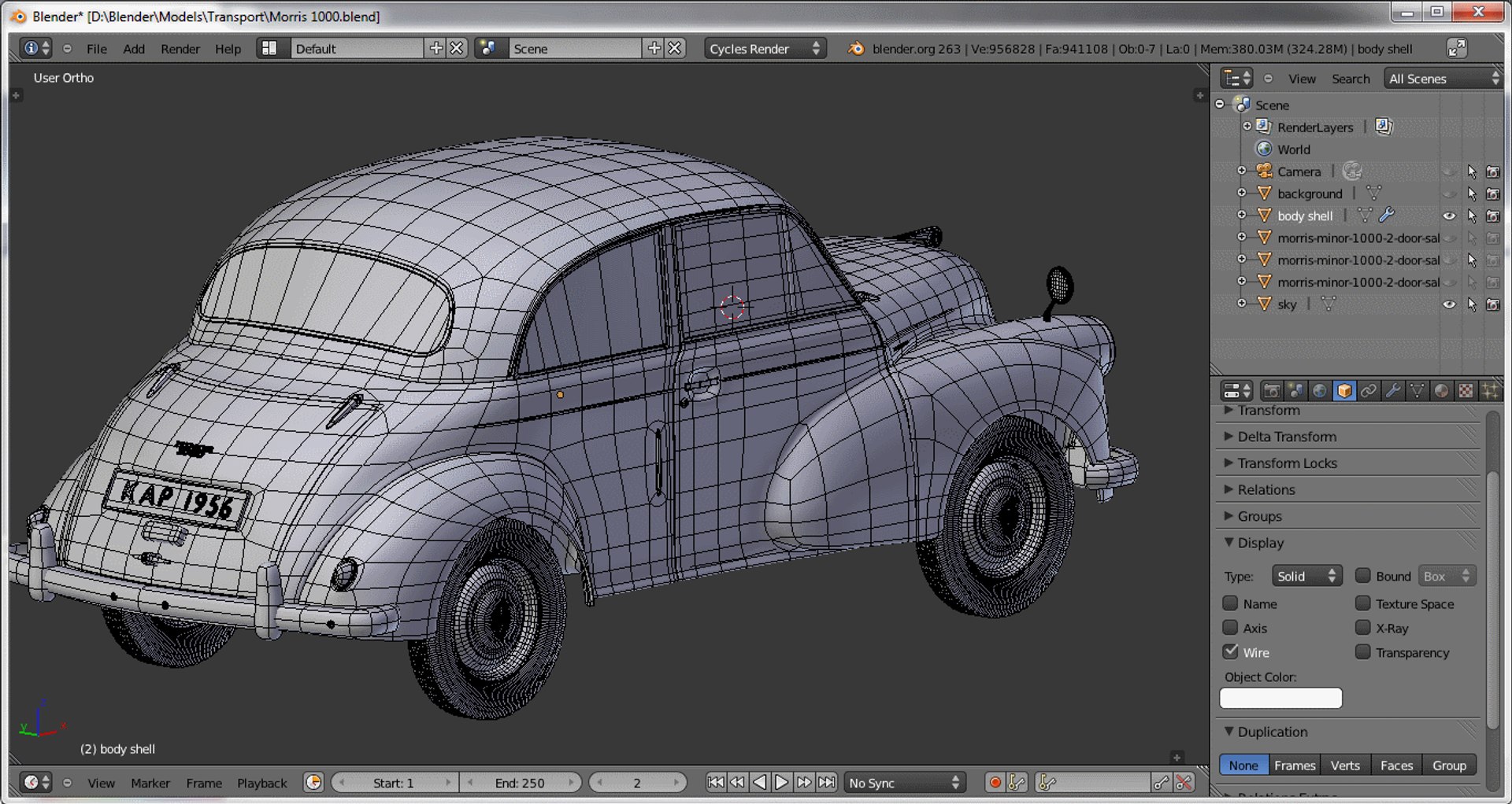 Morris Minor 1000 - 3d Blend