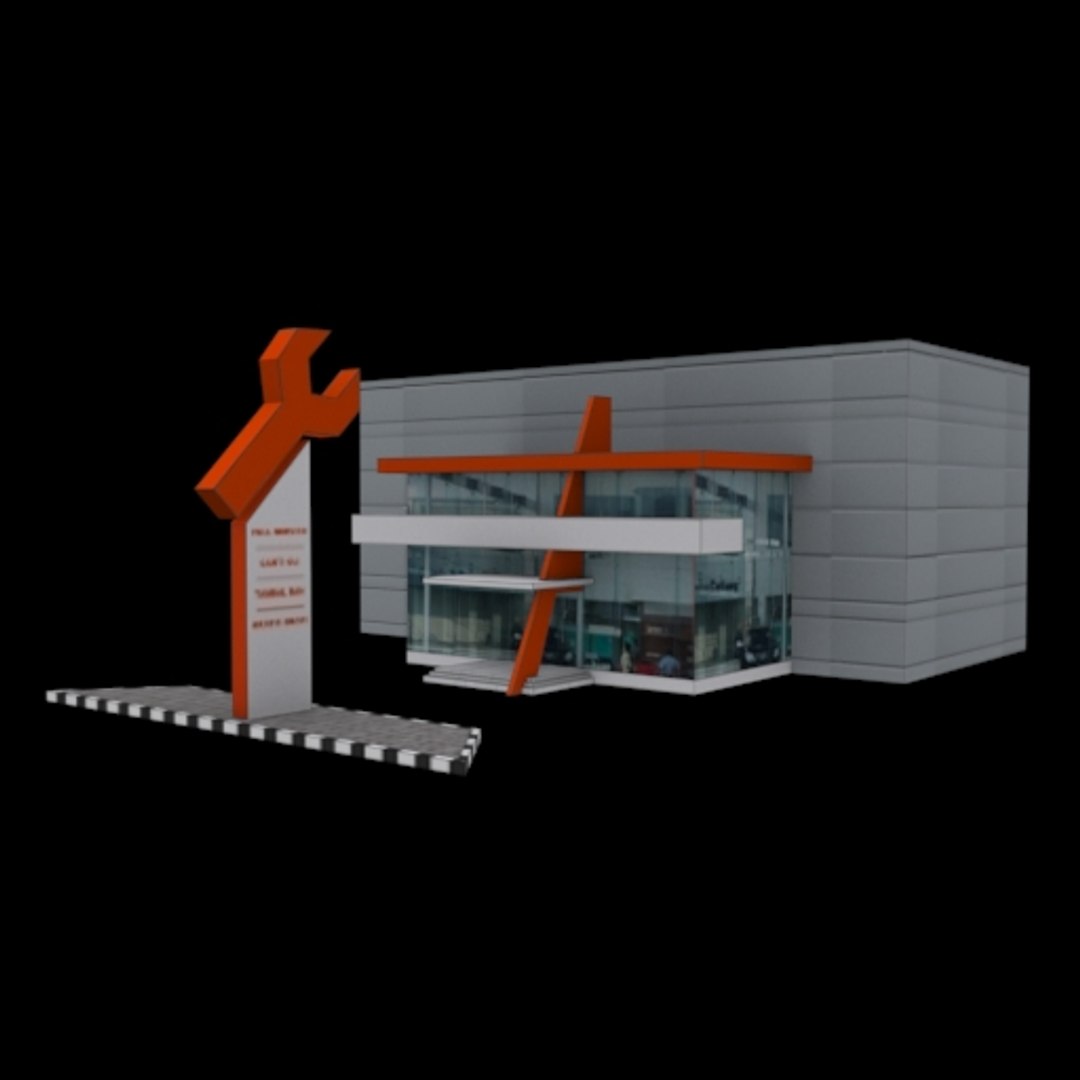 Car Service Center Building 3D - TurboSquid 1462260