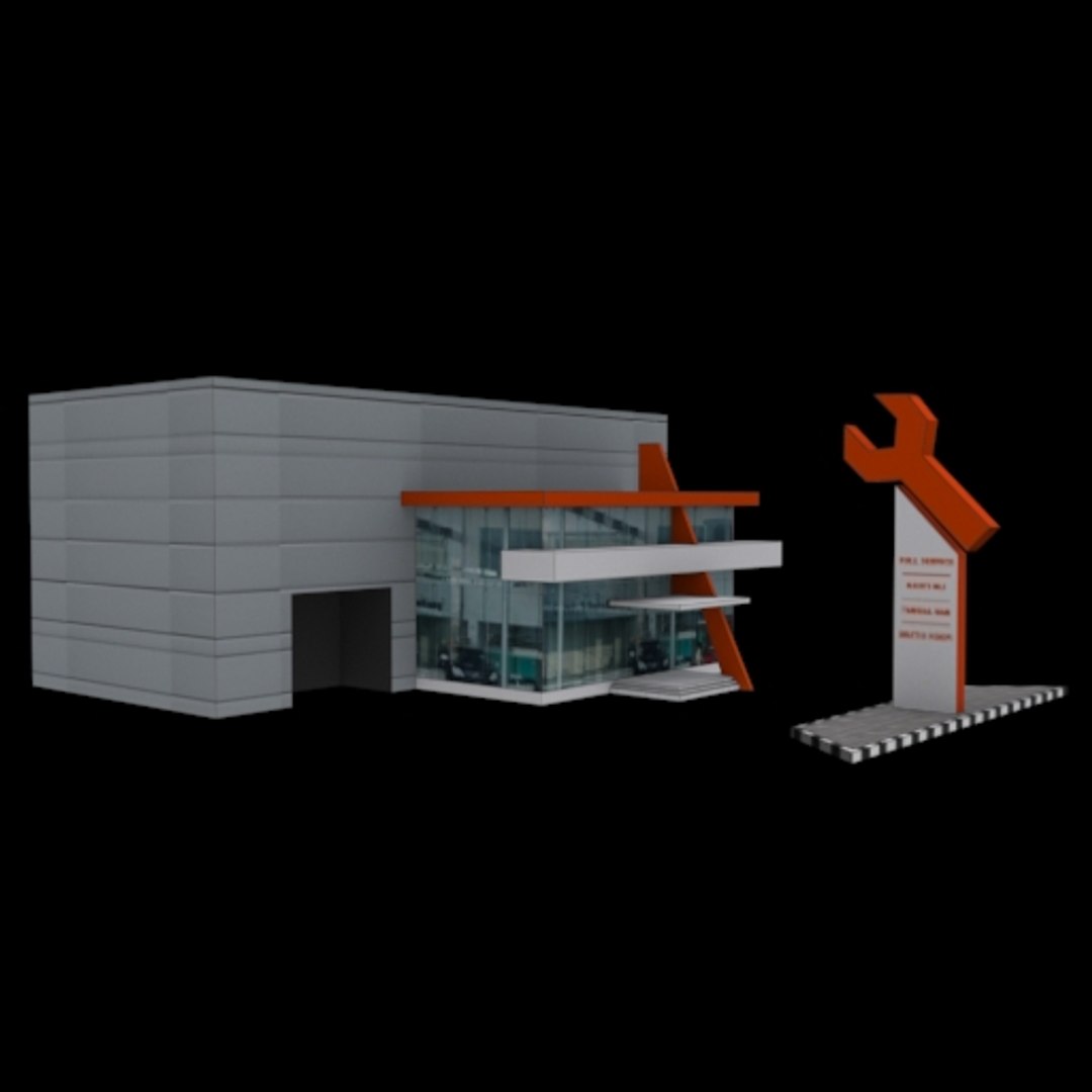 Car Service Center Building 3D - TurboSquid 1462260