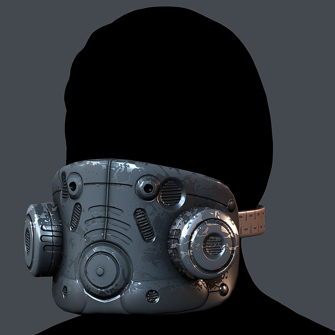 3D 3D Gas mask respirator scifi futuristic model - TurboSquid 1746610