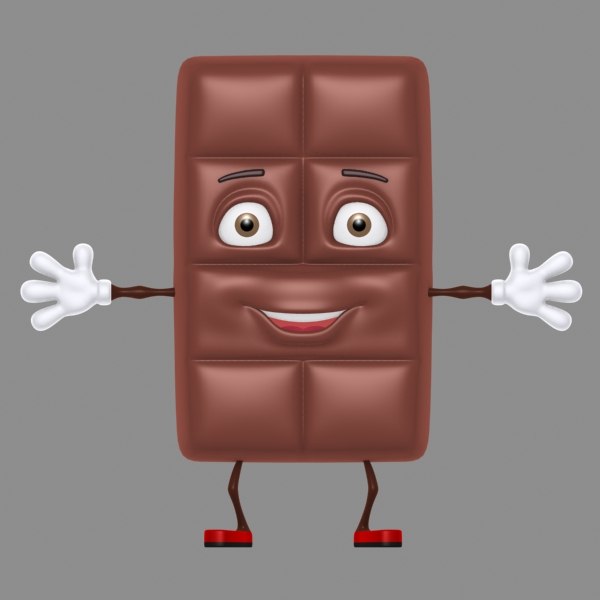 cool cartoon chocolate bar 3d max
