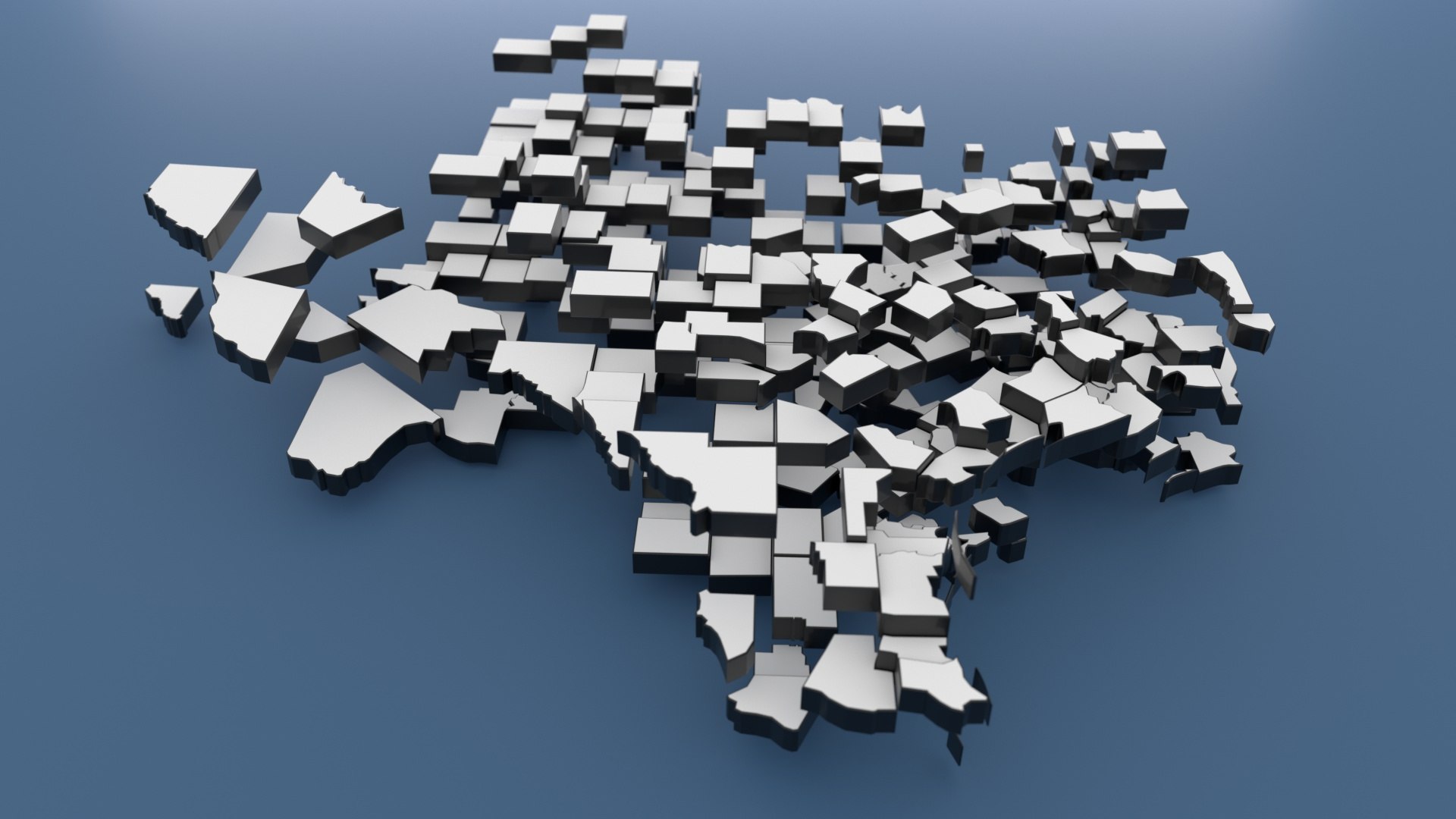 3D Model Texas Counties - Map Of United States Of America USA ...