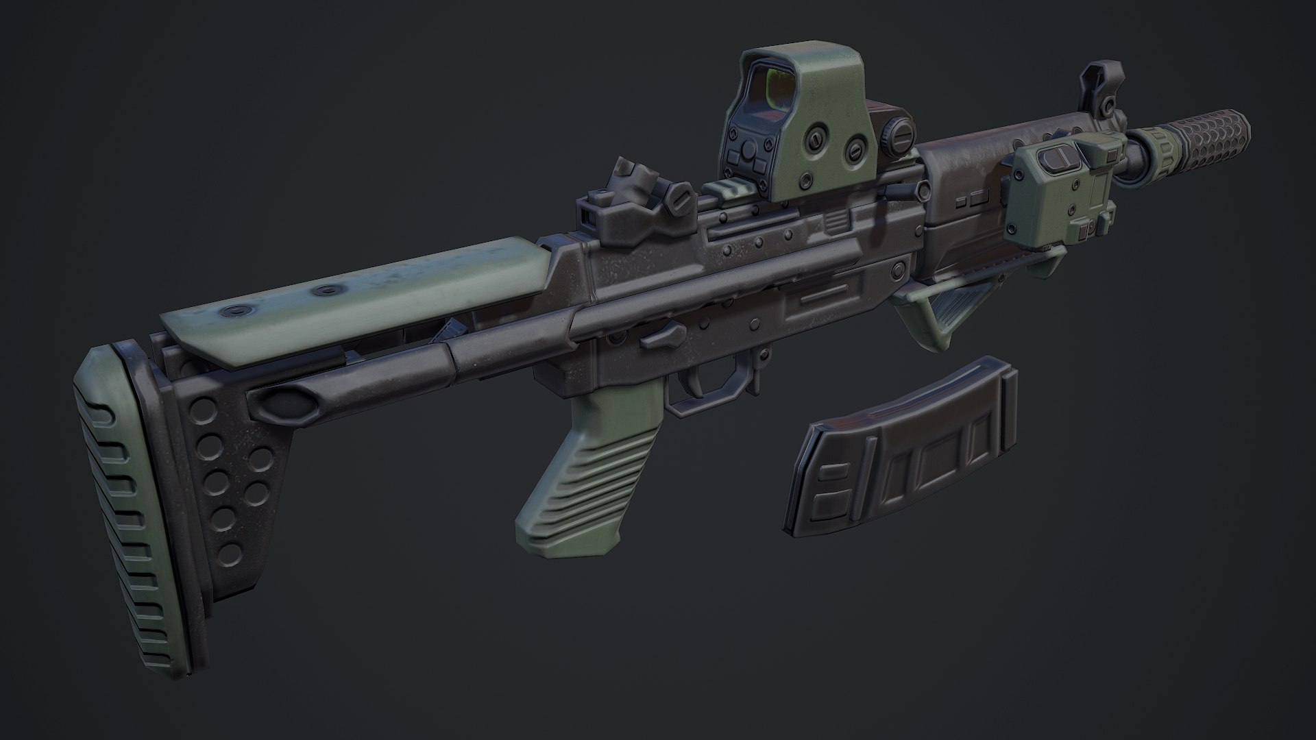 SIG SG552 MOD1 GREEN 3D model - TurboSquid 1806304