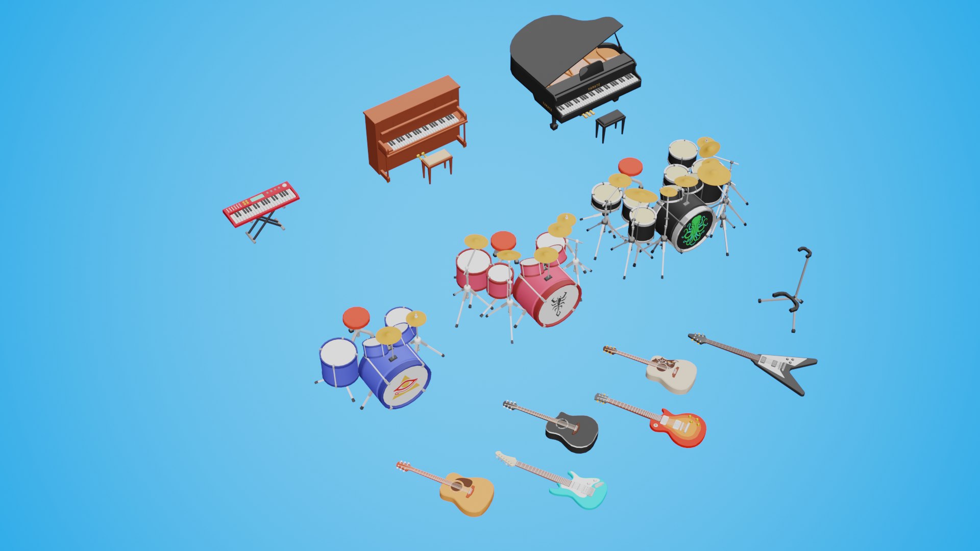 Instrument Music Pack 3D Model - TurboSquid 1918560