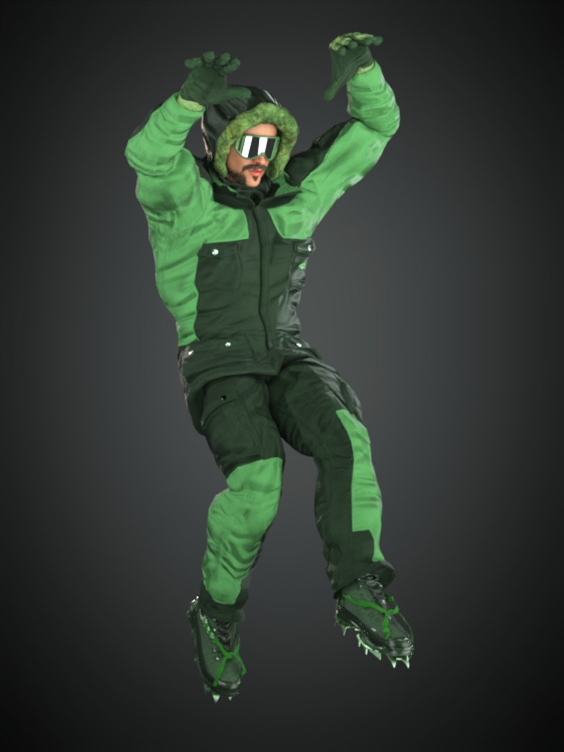 3D Realistic Rigged Ice Climbing Man Character 3D Model Model ...