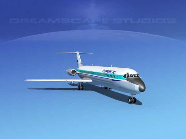 3d douglas dc-9-40 dc-9 model