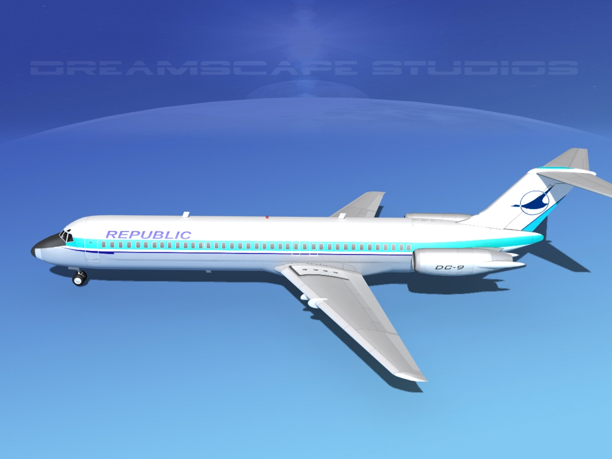 3d douglas dc-9-40 dc-9 model
