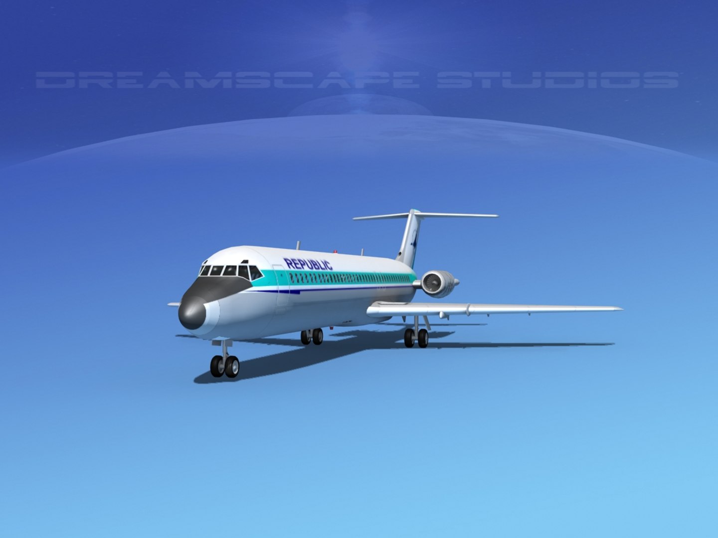 3d Douglas Dc-9-40 Dc-9 Model