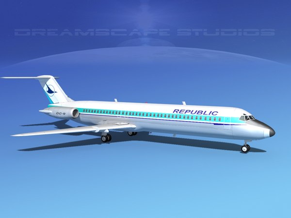 3d douglas dc-9-40 dc-9 model