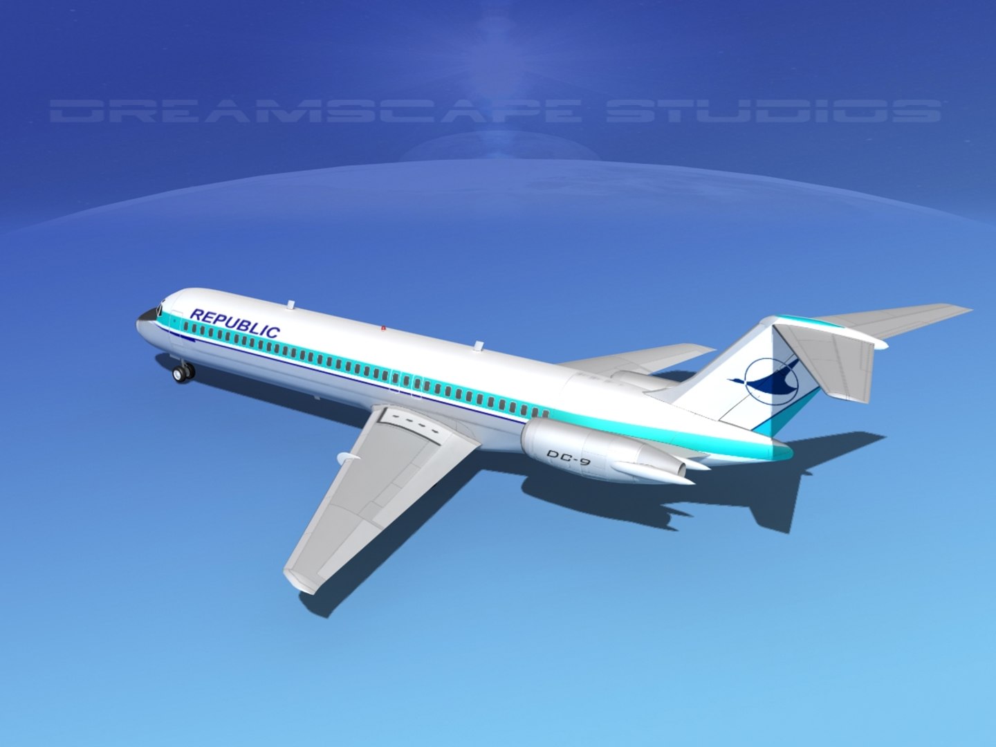 3d Douglas Dc-9-40 Dc-9 Model