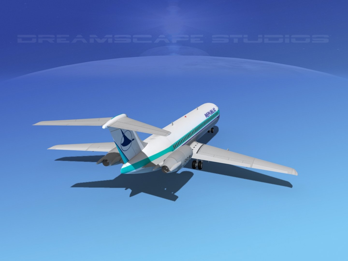 3d Douglas Dc-9-40 Dc-9 Model