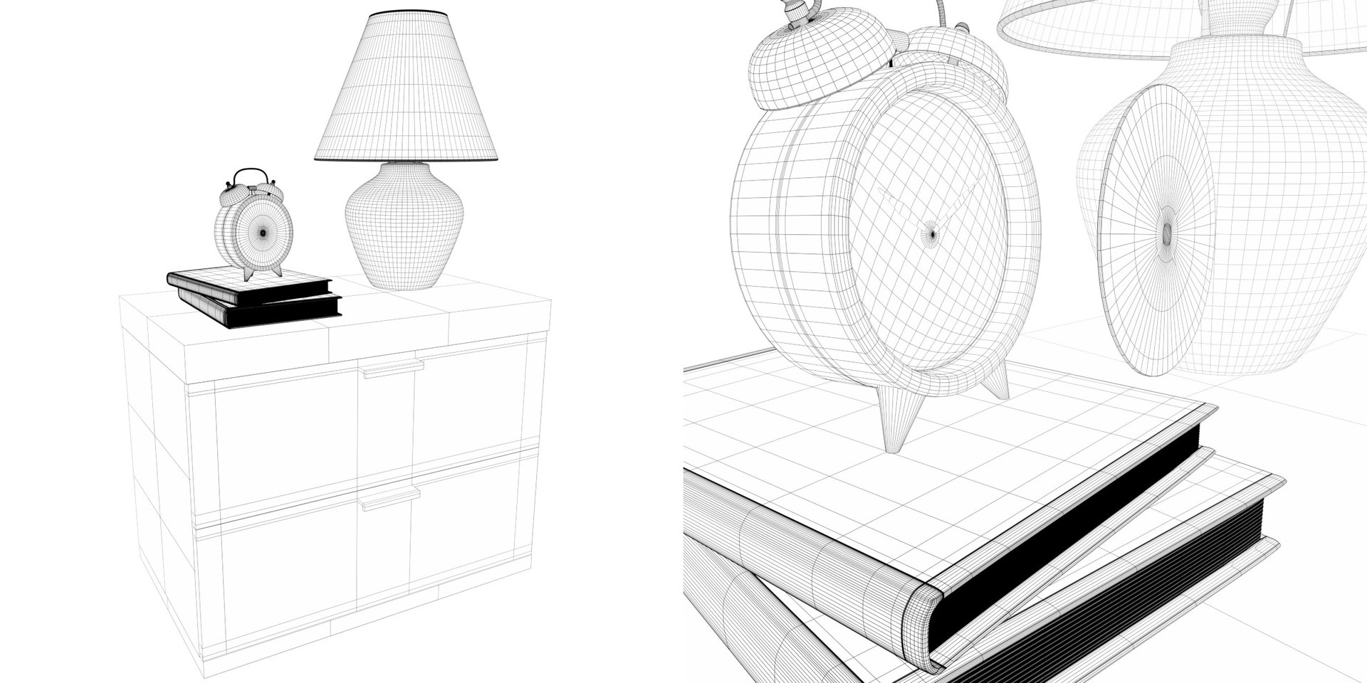 3d Model Bedside Table Set 1