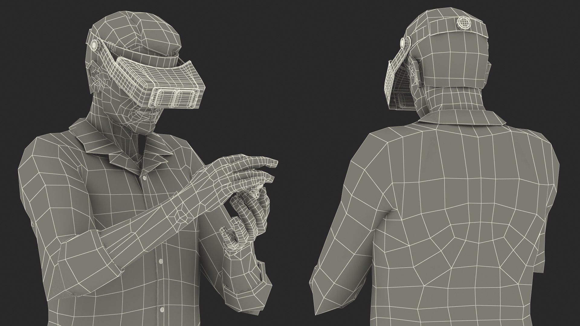 3D Man Repairing Mechanism with Optivisor Glass Binocular model ...