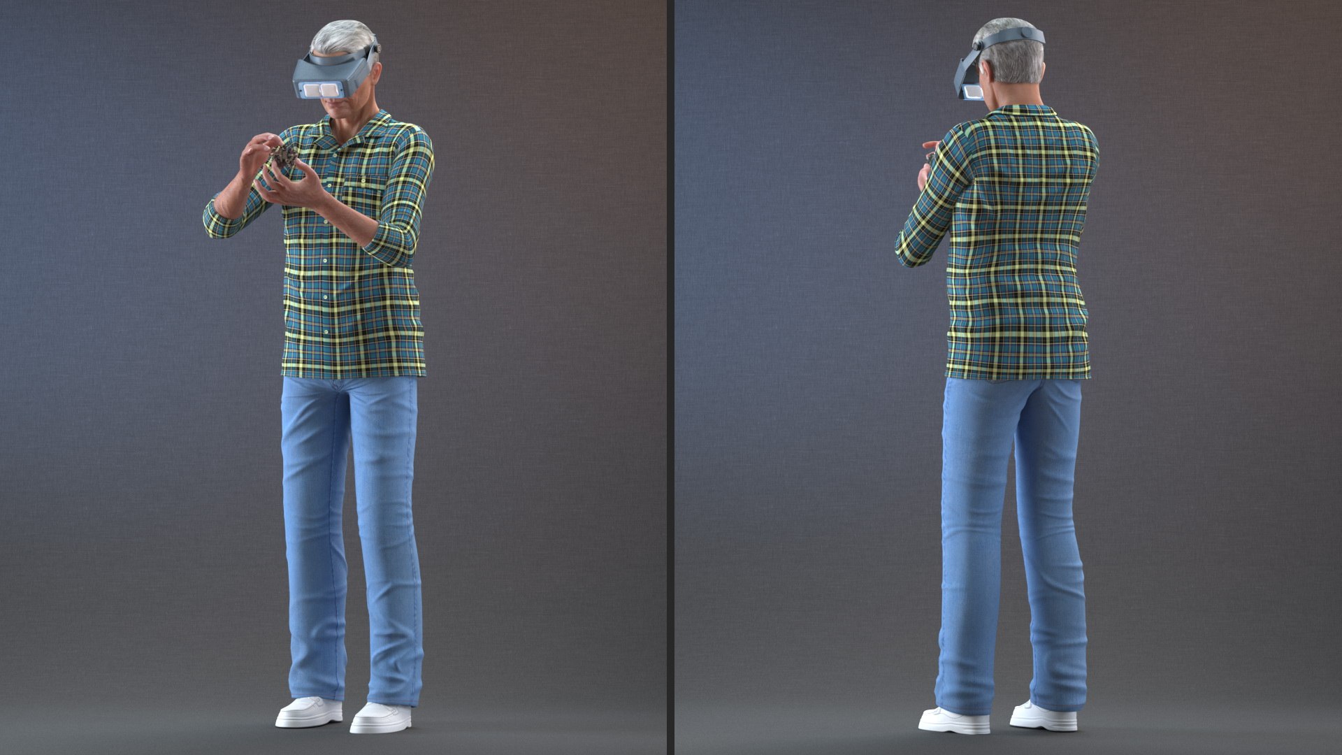 3D Man Repairing Mechanism With Optivisor Glass Binocular Model ...