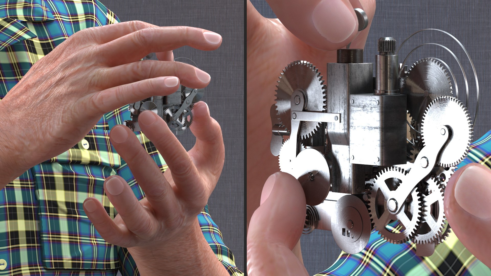 3D Man Repairing Mechanism With Optivisor Glass Binocular Model ...