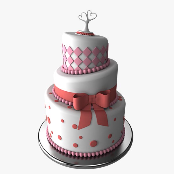 3d model stylized wedding cake