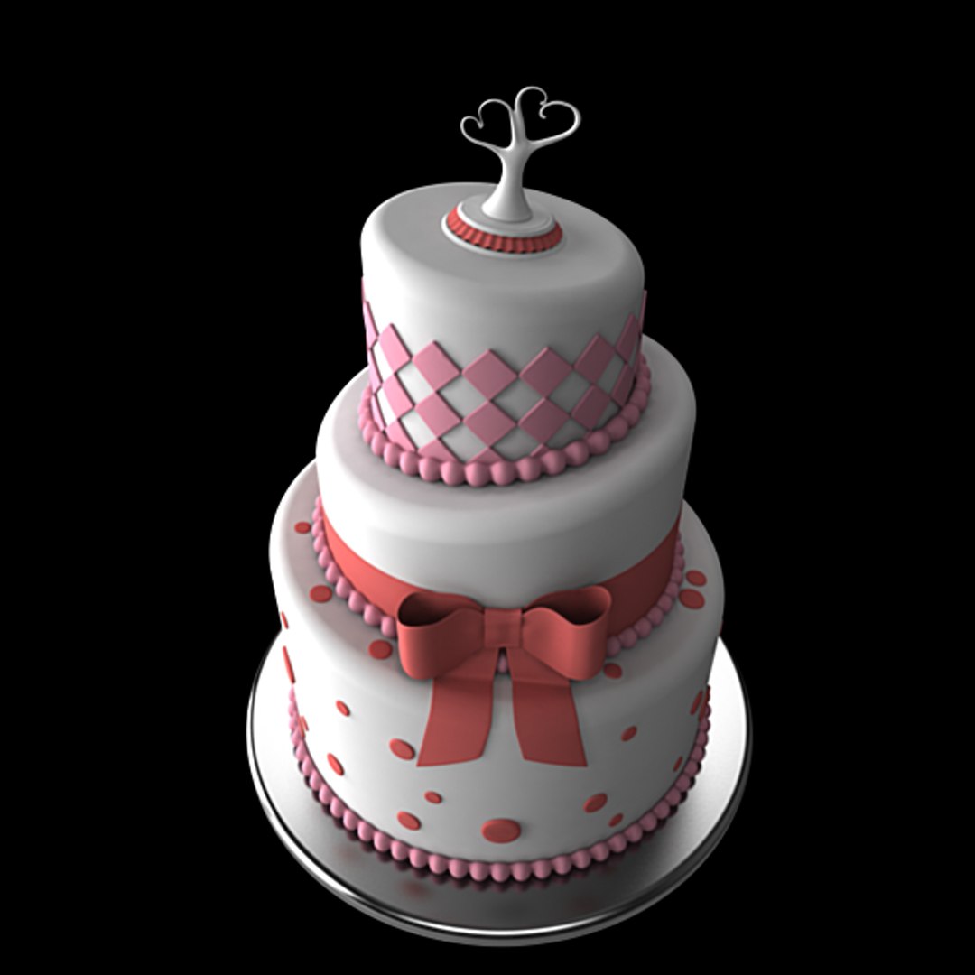 3d Model Stylized Wedding Cake