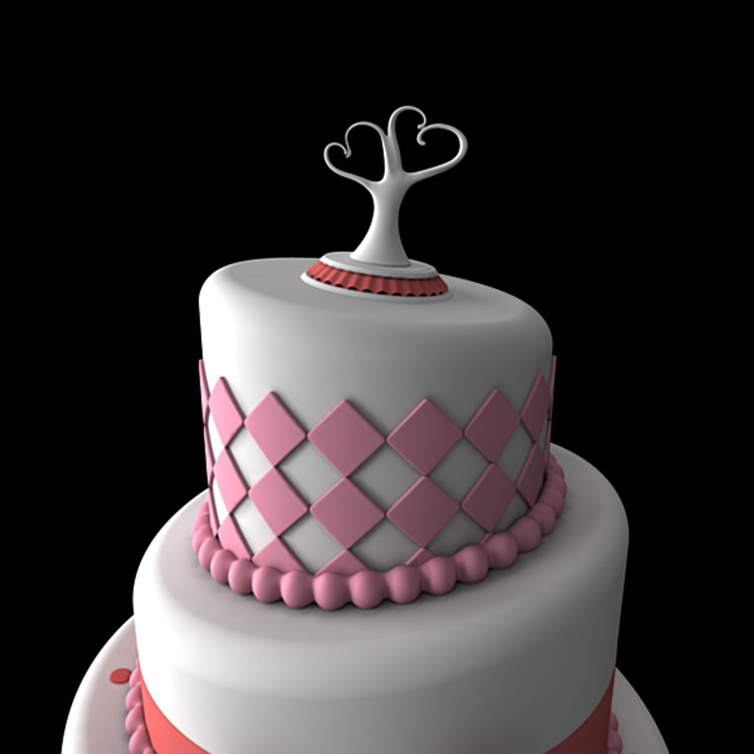 3d Model Stylized Wedding Cake