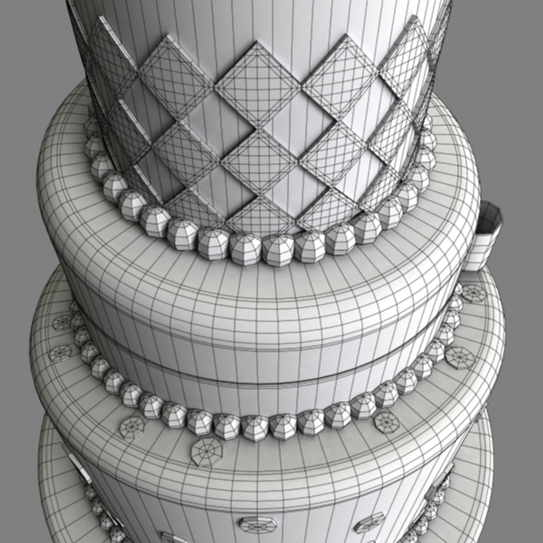 3d Model Stylized Wedding Cake