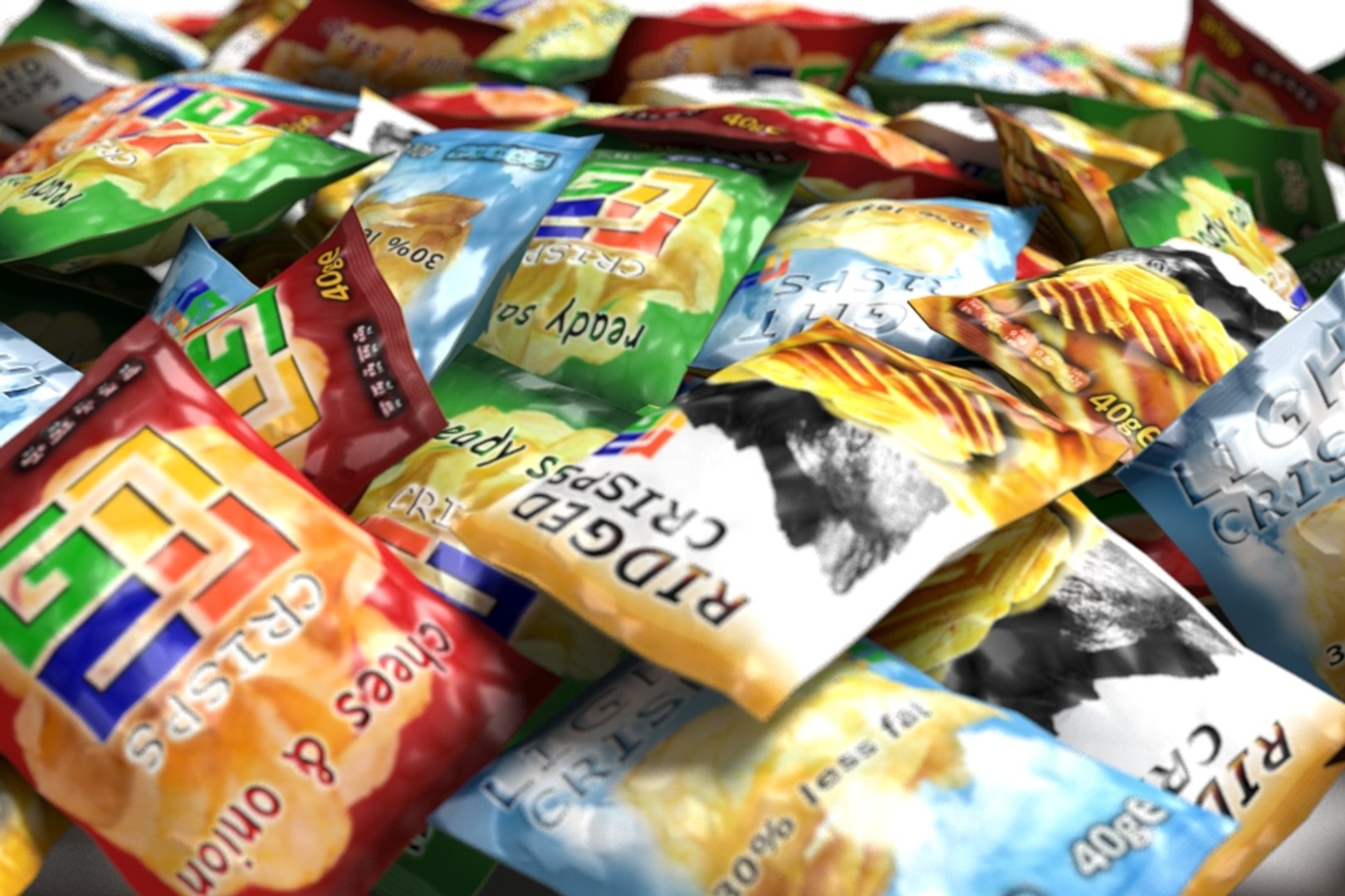 Free Crisp Packets 3d Model