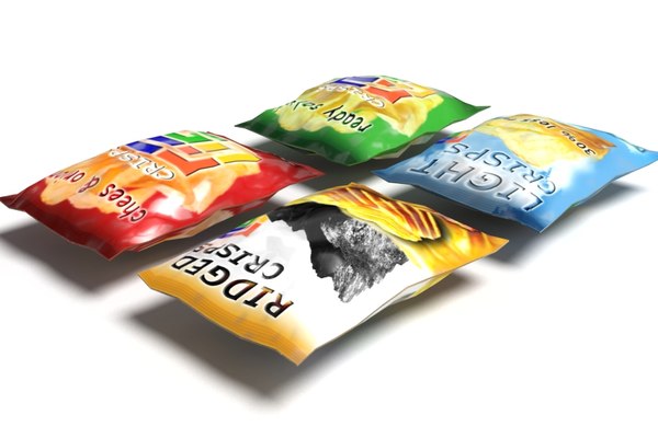free crisp packets 3d model