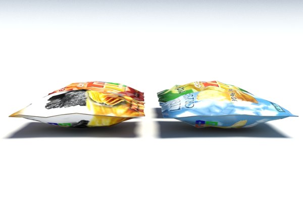 free crisp packets 3d model