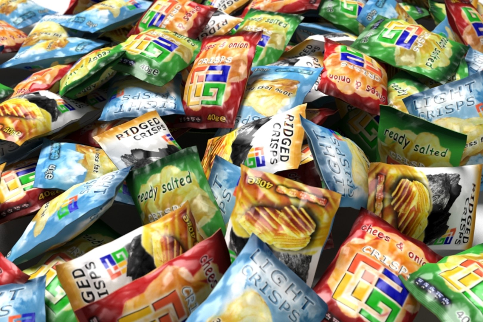 Free Crisp Packets 3d Model