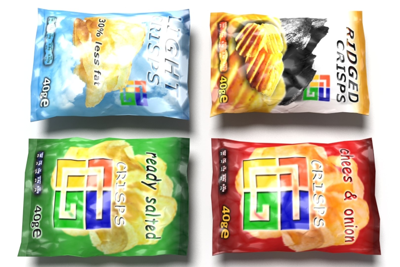 Free Crisp Packets 3d Model