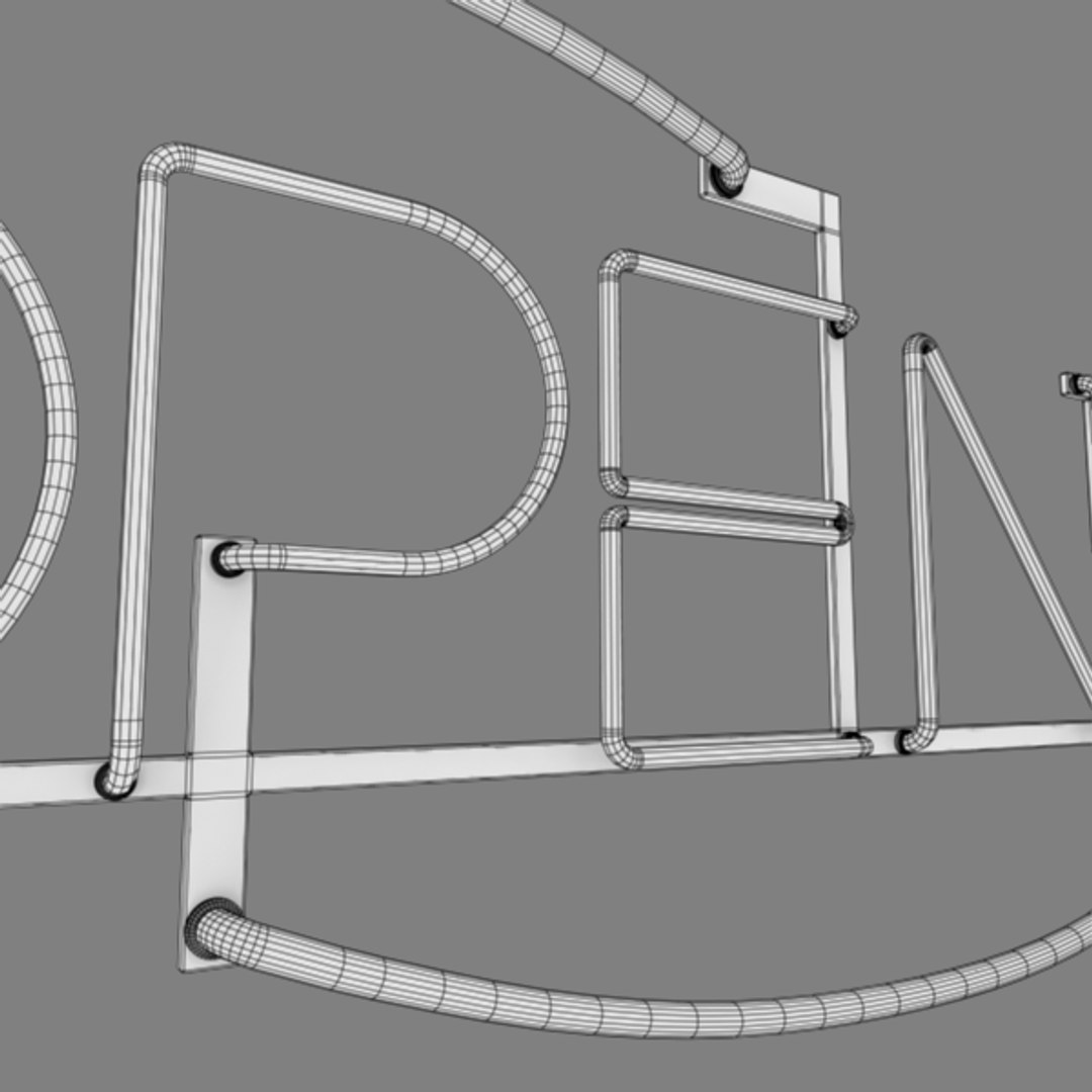 3dsmax Neon Open Sign