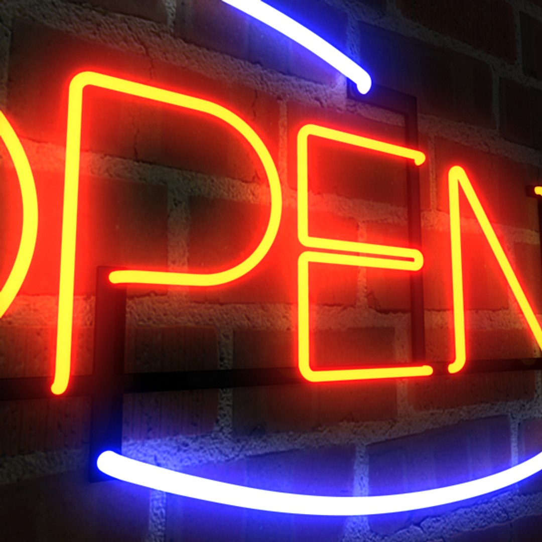3dsmax Neon Open Sign