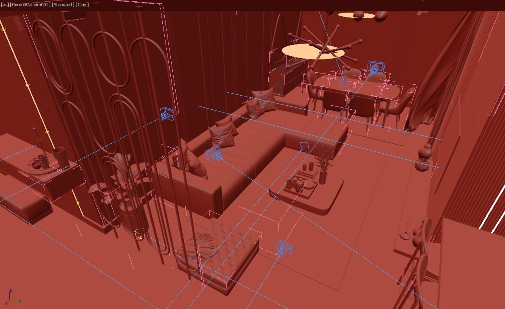 Luxury Modern Flat Reception - Dining And Kitchen 3D model 3D model ...