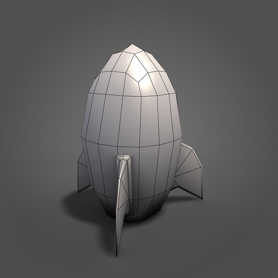 3d Model Cartoon Rocket