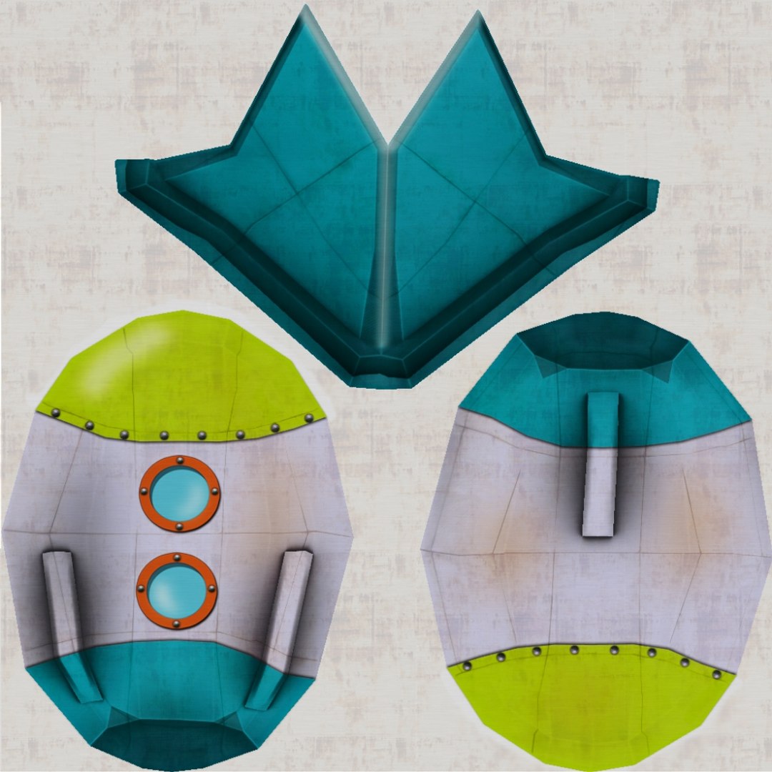 3d Model Cartoon Rocket