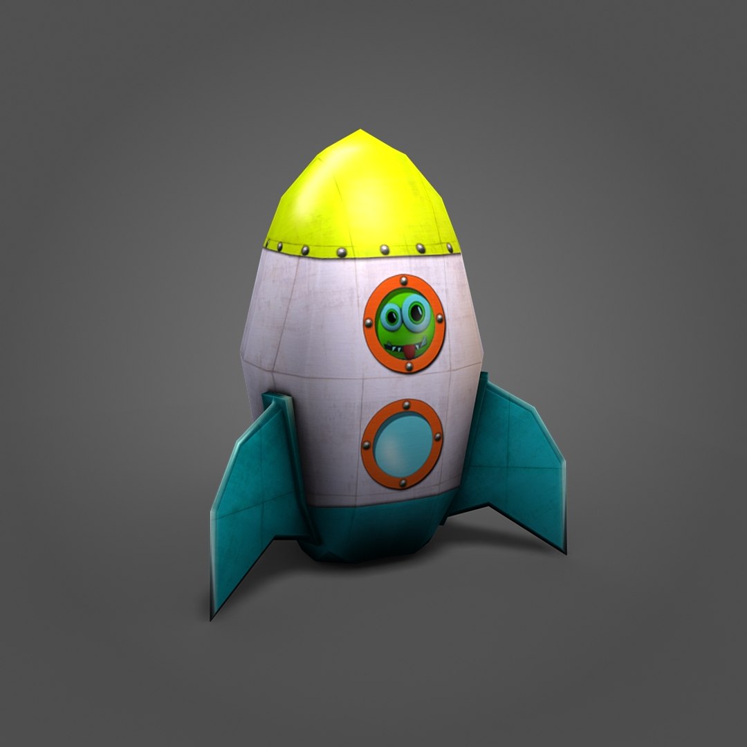 3d Model Cartoon Rocket